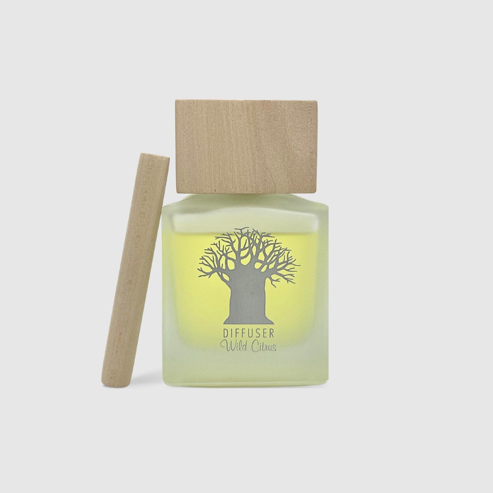 Wild Citrus Wooden Top Diffuser - MOCKANA- Bold fresh citrus scent!